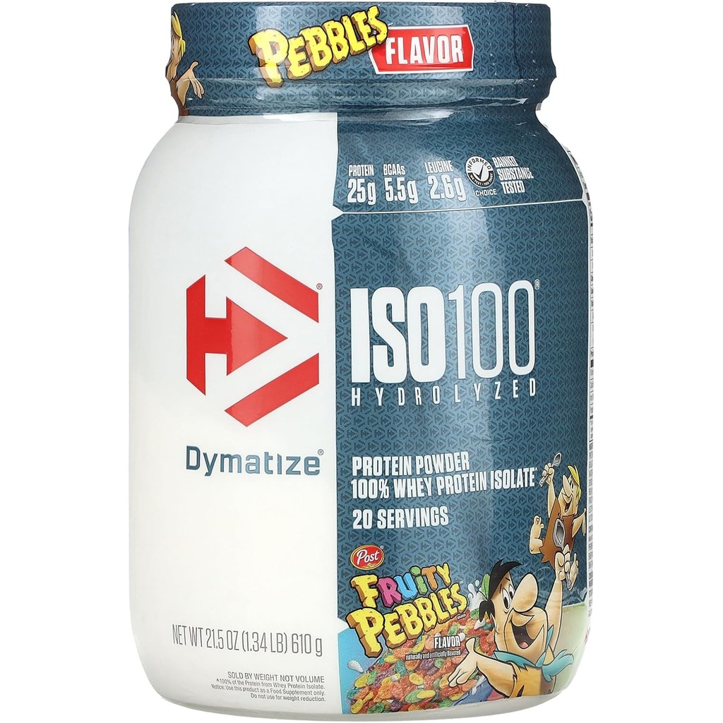 Dymatize ISO100 Hydrolyzed Protein Powder, 100% Whey Isolate Protein, 25g of Protein, 5.5g BCAAs ...