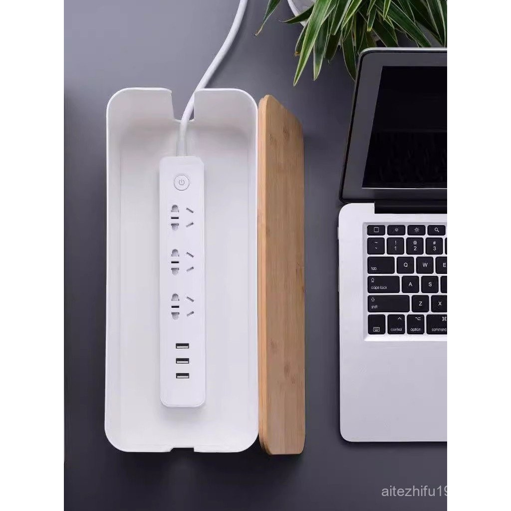 Cable Management Box Power Strip Socket Power Cord Organizer Desktop ...