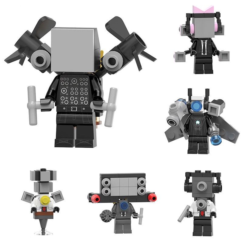 Mini Figure Stacking Beam LG1010 Skibidi Toilet VS TV Man Titan TV Man Female TV Person Titan ...