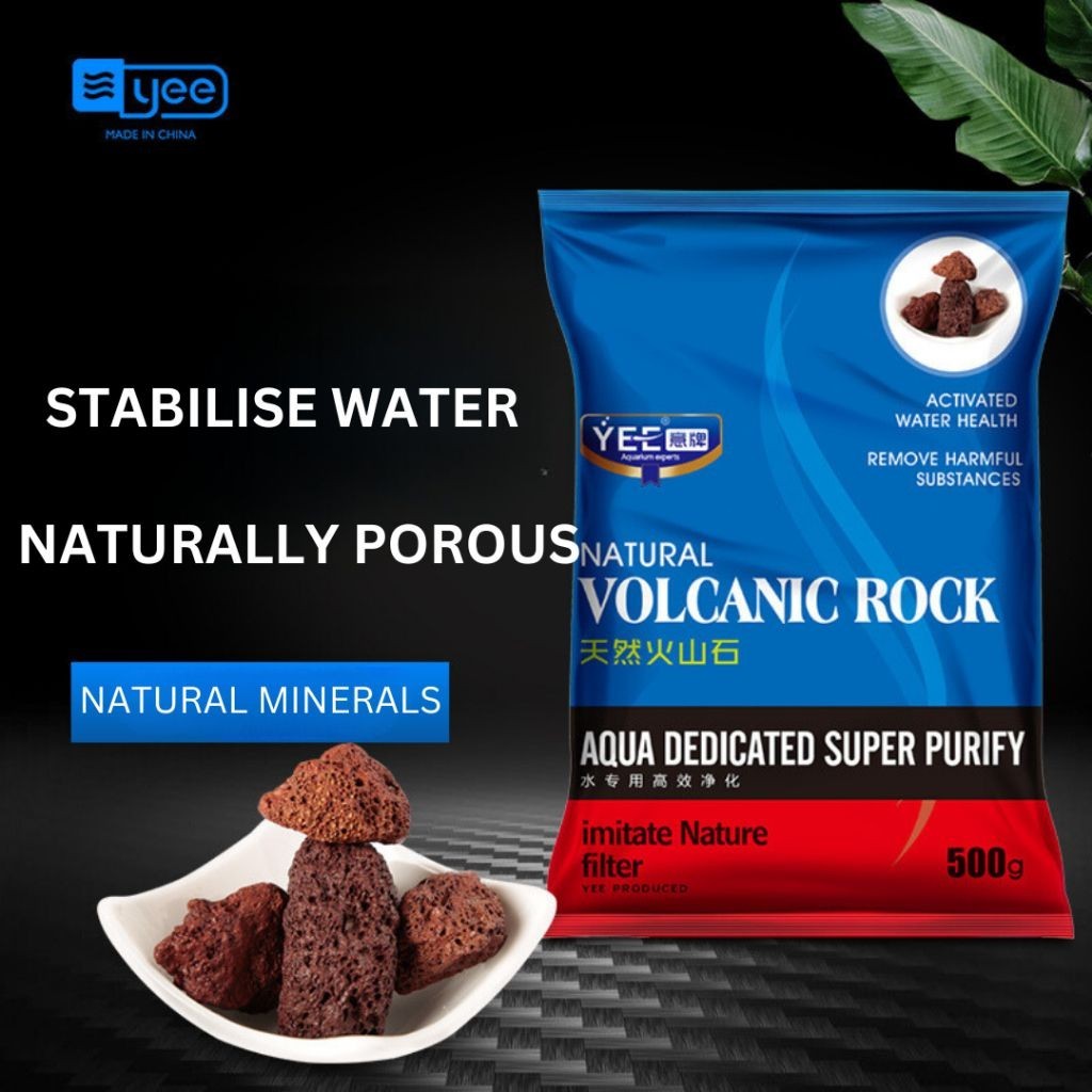 Yee Aquarium Volcanic Rocks 500g Fish Filter Media Removes Harmful ...