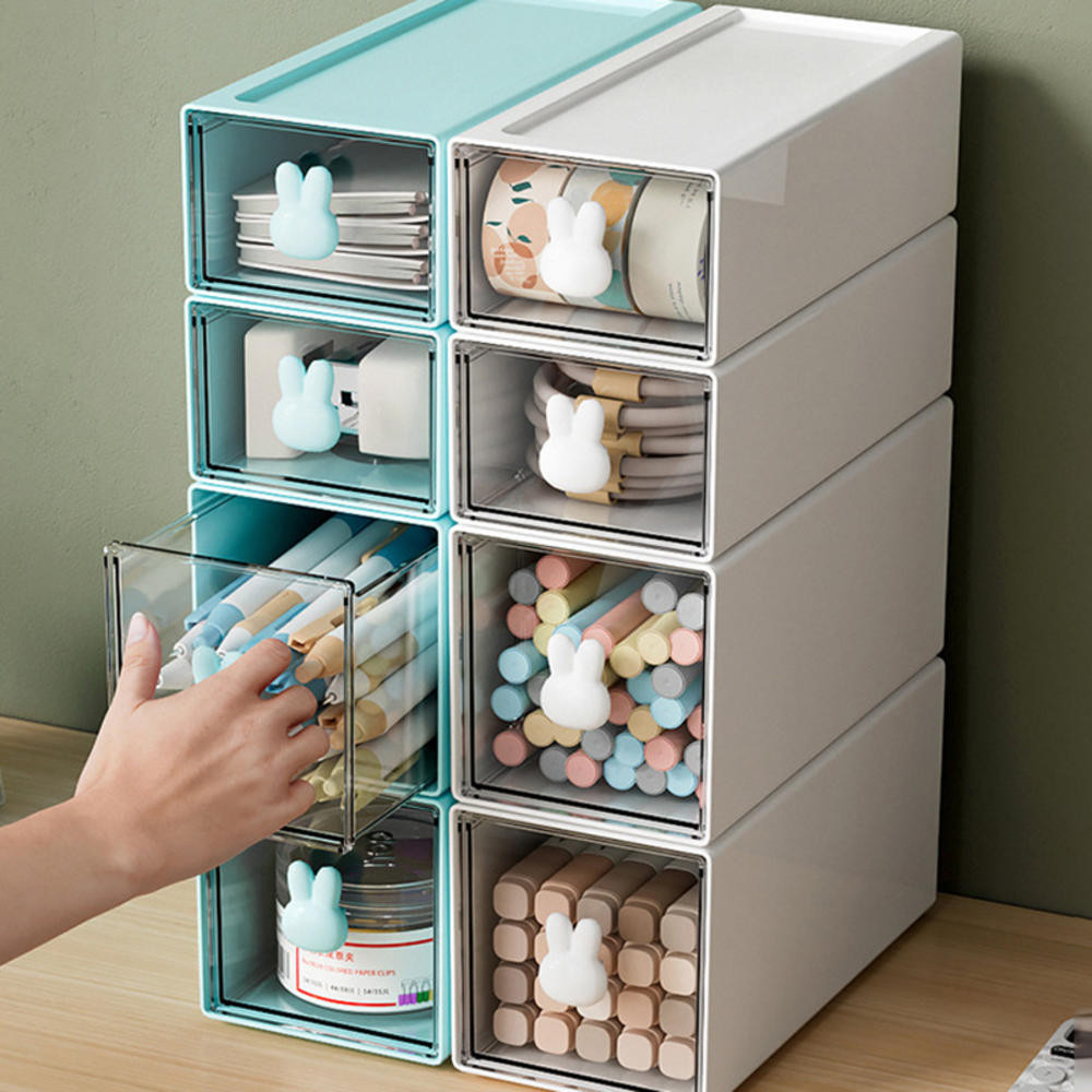 [Ready Stock] Desk Organizer With Drawers Cute Rabbit Storage Box ...