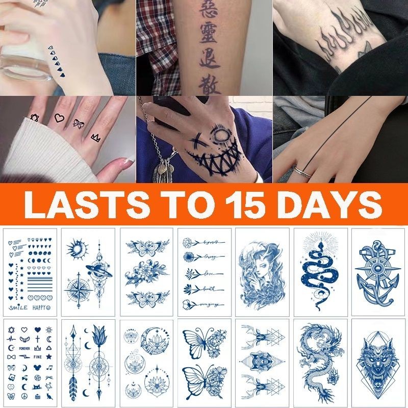 Upgraded waterproof tattoo sticker with semi permanent waterproof ...