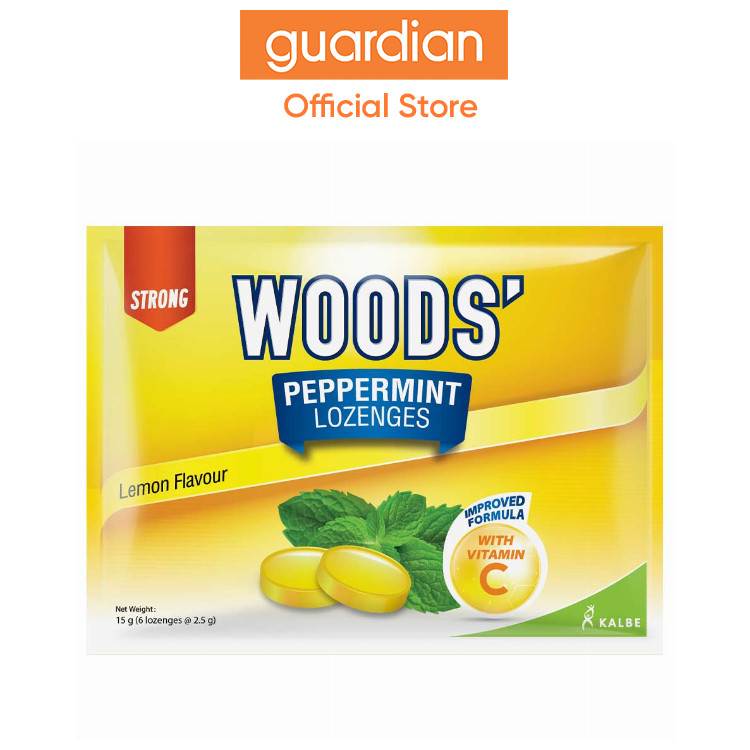 Woods' Peppermint Lozenges Lemon With Vitamin C 6'S | Shopee Singapore