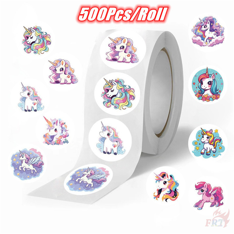 500Pcs/Roll Sweet Unicorns Kids Rewards Stickers DIY Scrapbooks Album ...