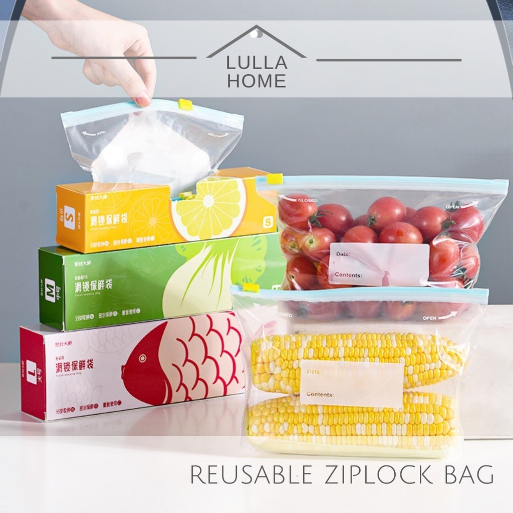 LullaHome Premium Quality Reusable Thick Fresh-Keeping Zipper Ziplock ...