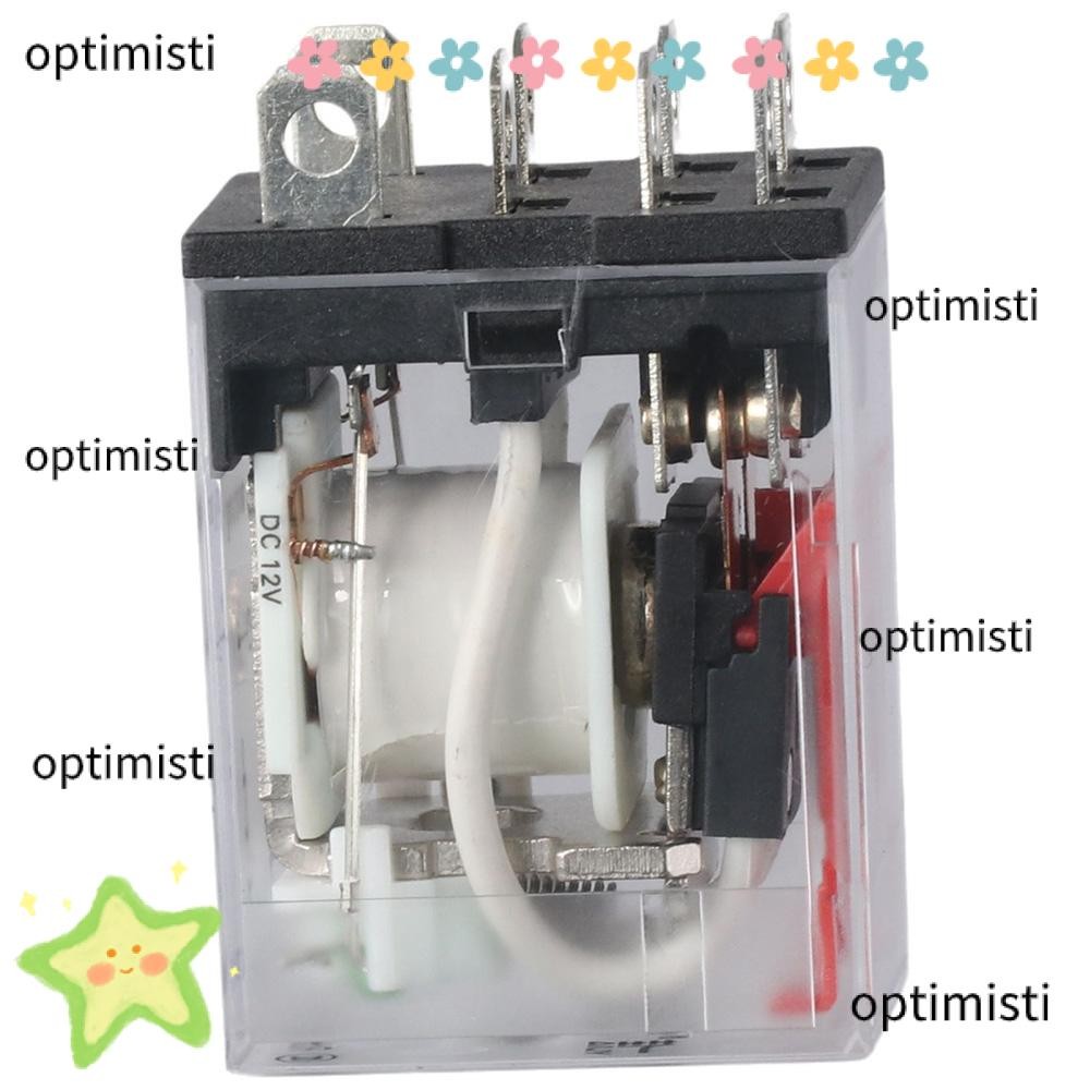OPTIMISTI Electromagnetic Power Relay, with Socket Base Relay Coil, High Quality 12V DC 8-Pin 10 ...