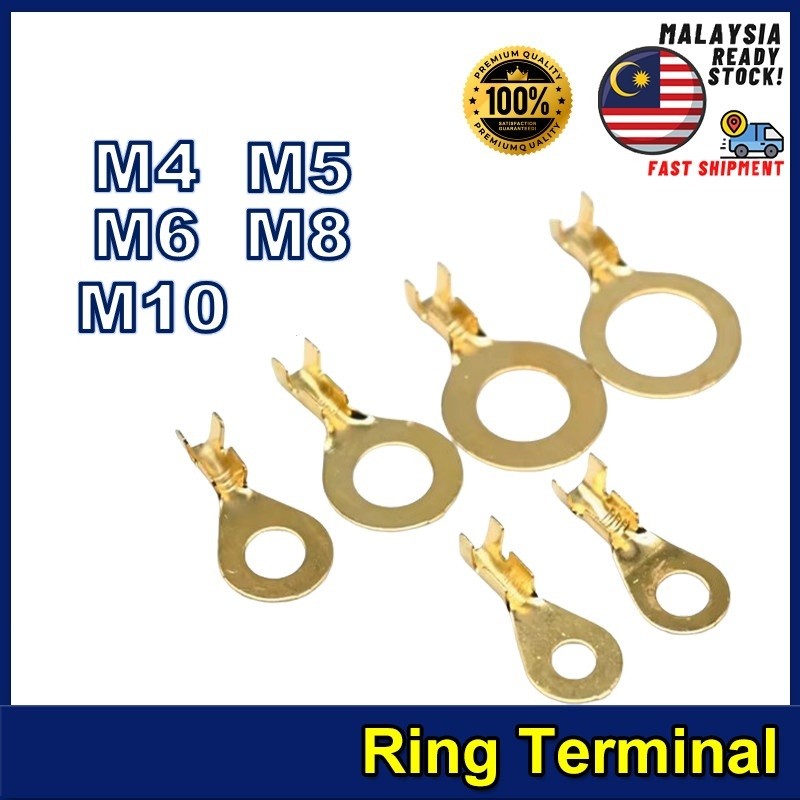 Ring Terminal Copper | M4 M5 M6 M8 M10 Wire Copper Connector Lug ...