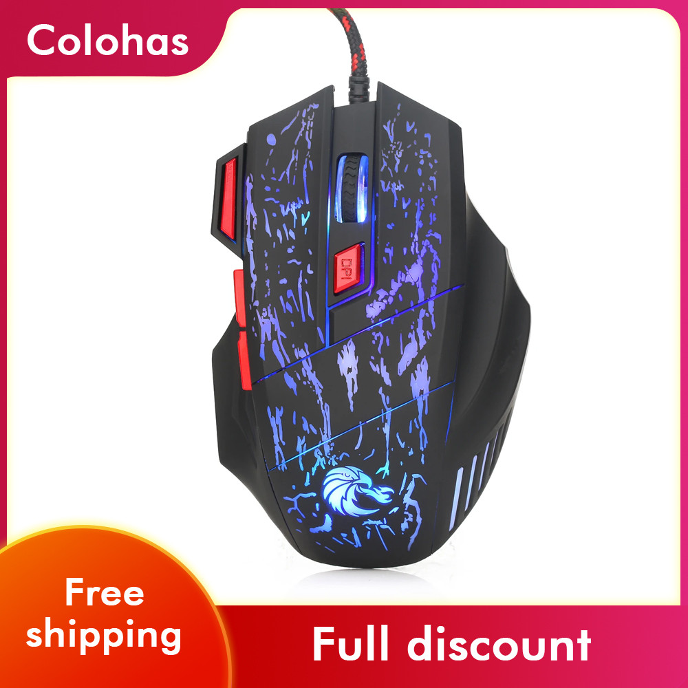 Wired Gaming Mouse Colorful Luminous Game Mouse USB Ergonomic Mice with ...