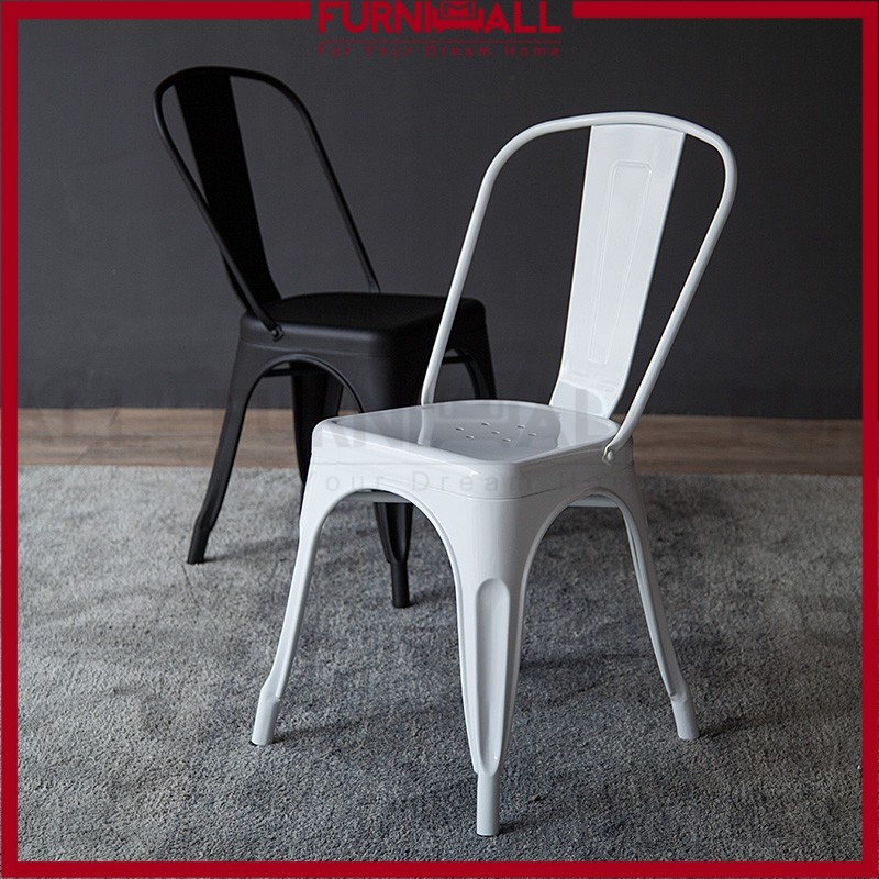FURNIMALL Industrial Bar Chair Kerusi Makan Besi Cafe Bar Stool Cafe ...