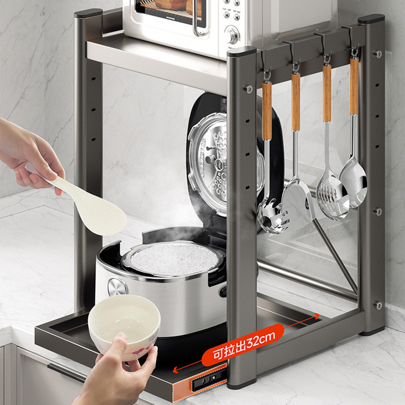 [48H Shipping] Rice Cooker Floor Storage Rack Kitchen Countertop ...