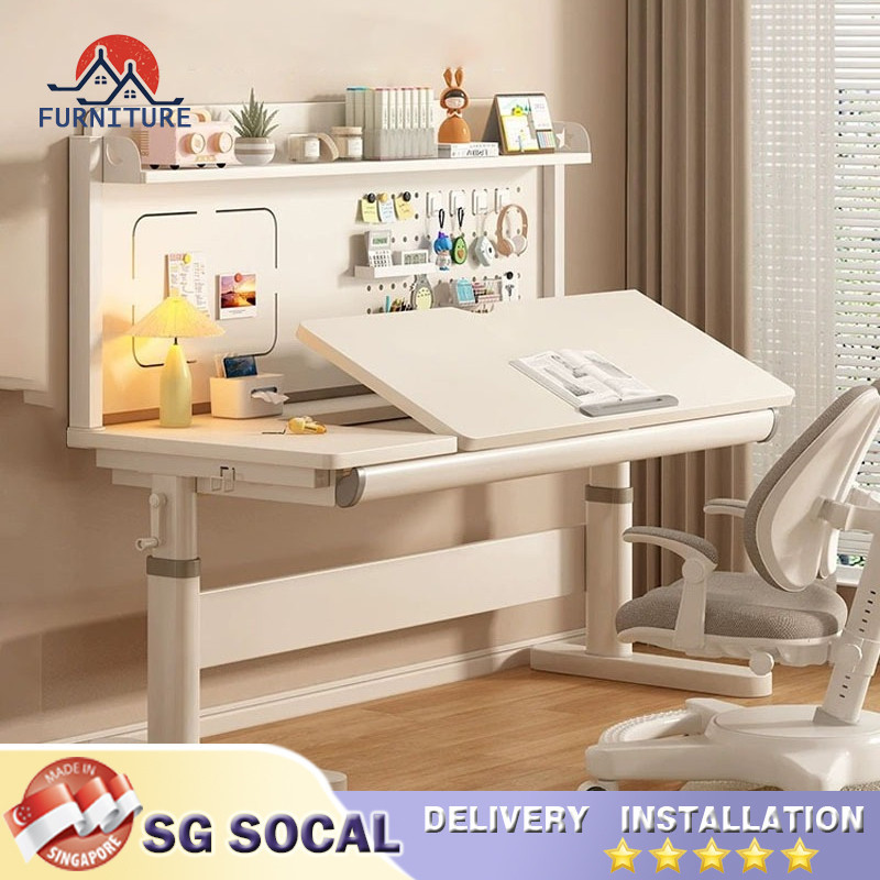 F HOME Children Study Table With Drawer Height Adjustbale Table With ...