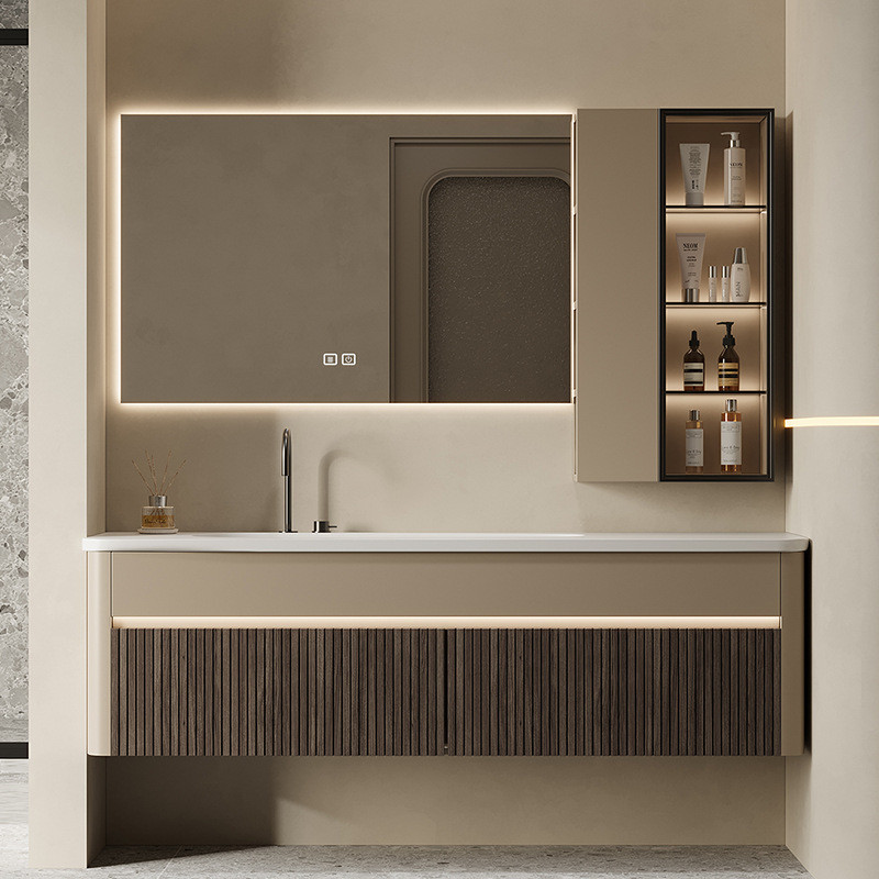Bathroom cabinet hot bending integrated basin washbasin cabinet ...