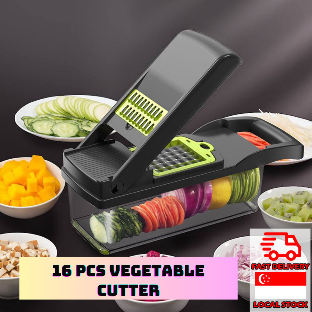 🇸🇬SG Ready Stock🇸🇬 16 pcs Multi Functional Stainless Steel Vegetables ...