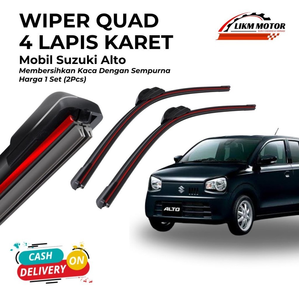 SUZUKI Quad Wiper Alto 4-Layer Rubber BladeSUZUKI 1 Set Kiri and Right ...