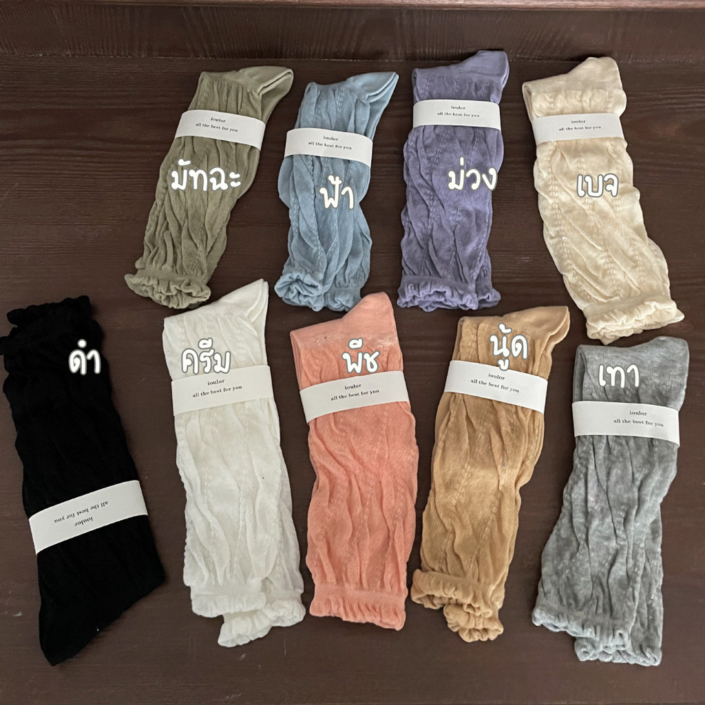 Wrinkled socks thin Fabric See-Through Half-calf sk86 Lace mid-calf ...