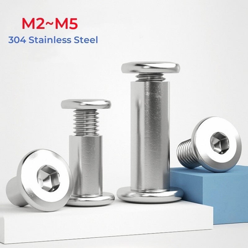 304 Stainless Steel Flat Hex Hexagon Socket Head Screw Furniture Rivet ...