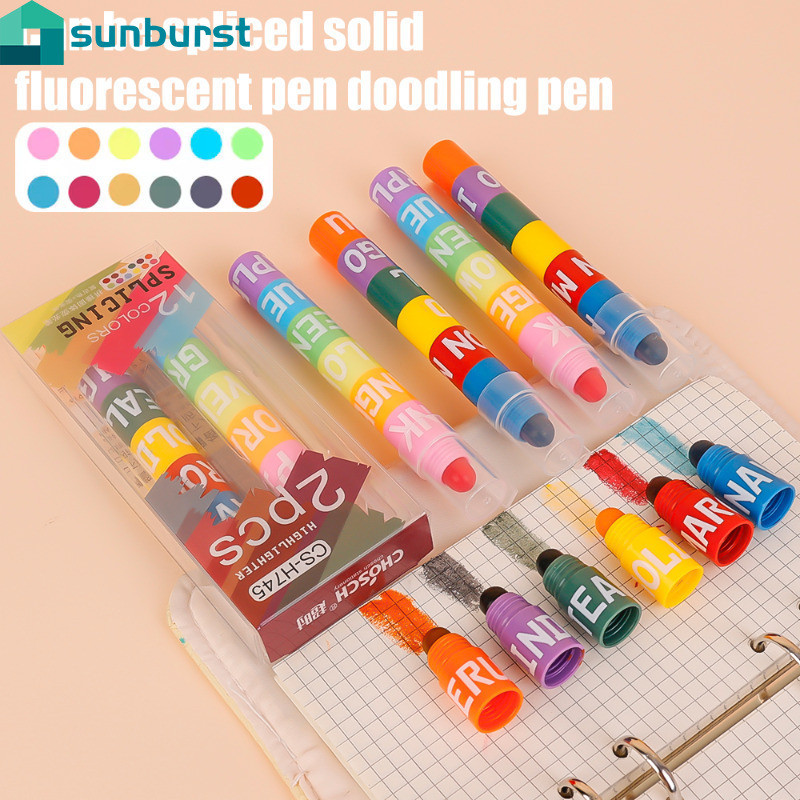 12 Colors Crayon Set - Detachable Painting Crayons for Kids - Rainbow ...