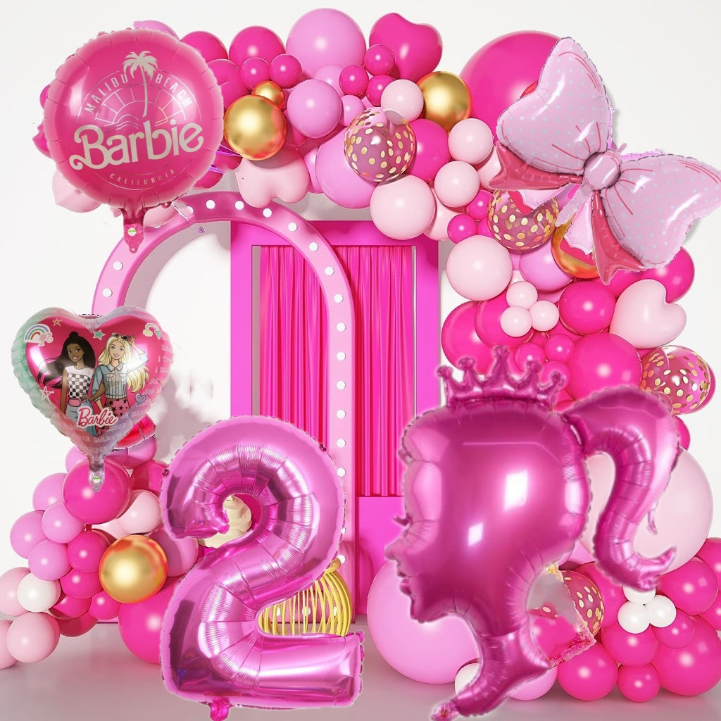 Barbie Princess Pink Balloon birthday decor set Garland Arch girl ...