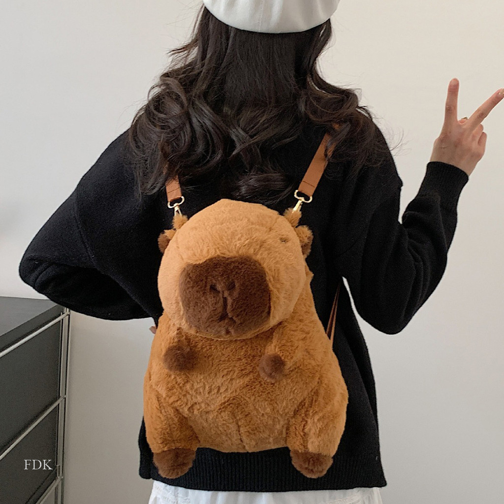 FDK 1PC Plush Capybara Backpack Plush Backpack Animal Cartoon Stuffed ...