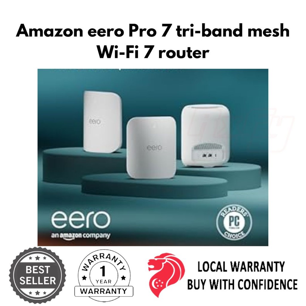 Amazon eero Pro 7 tri-band mesh Wi-Fi 7 router, Supports up to 5 Gbps ...