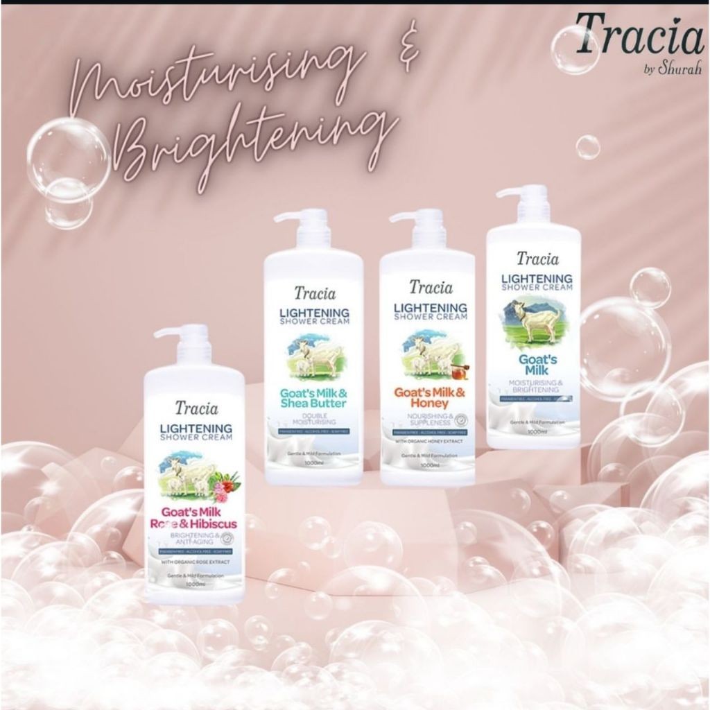 Tracia Lightening Shower Cream Goat Milk 1000ml | Shopee Singapore