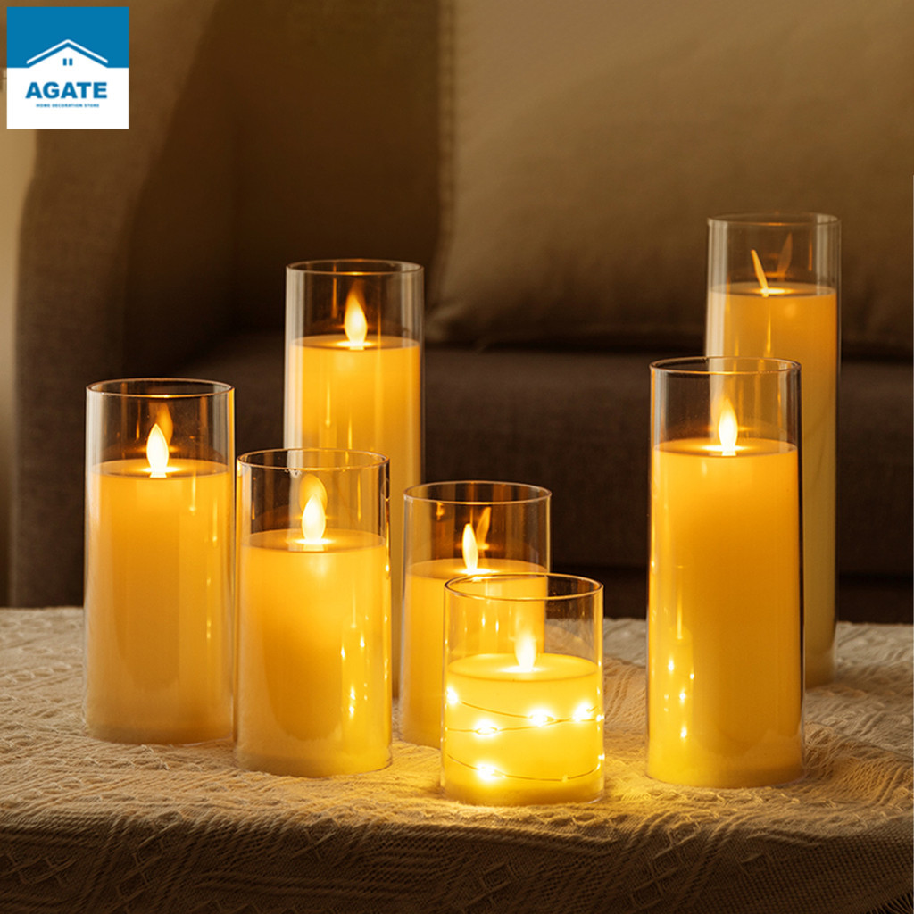 【Agate Design】LED Candle Electric Candles Wedding Proposal Decoration ...