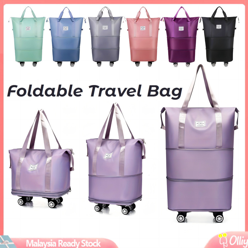 Foldable Bag With Wheels Beg Travel Bag Waterproof Beg Baju Travel Beg ...