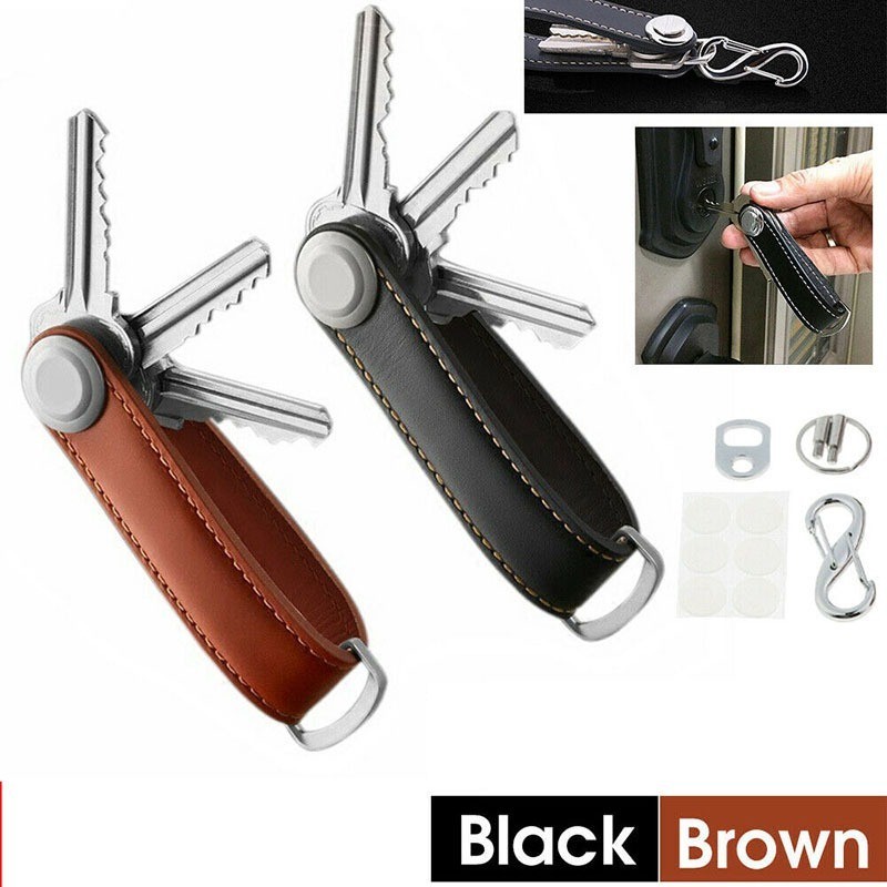 RIO Men Genuine Leather Smart Key Holder Organizer Clip Compact Folder ...