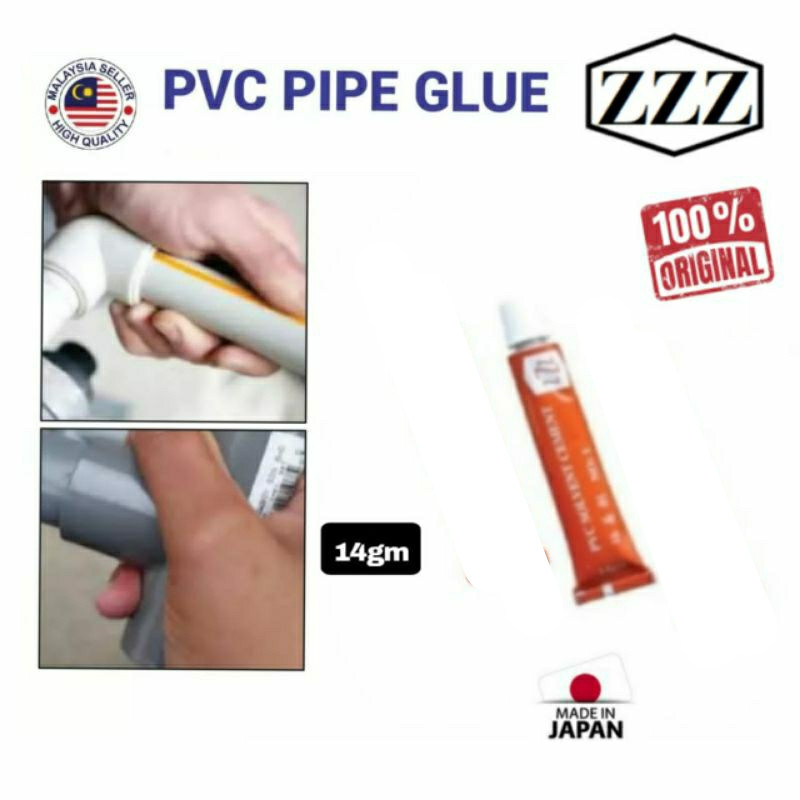 ZZZ No: 1 Japan PVC Pipe Glue Solvent Gum Water Piping 14gm | Shopee ...