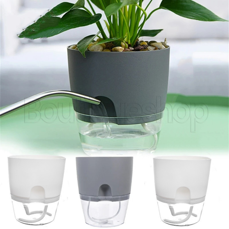 [ Featured ] Hydroponic Flowerpot - Double Layer Flower Pot - Plastic ...