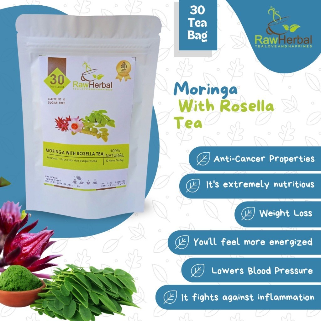 Moringa With Rosella Tea : Teh Daun Kelor & Rosella Merah Isi 30 Tea ...
