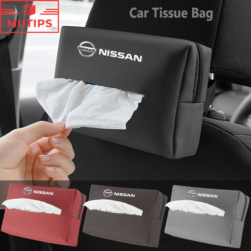 Nissan Car Seat Back Leather Tissue Box Holder Auto Sun Visor Tissue ...