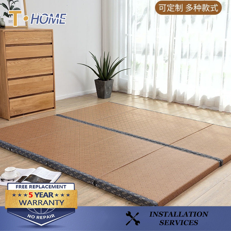 T HOME Foldable Mattress Floor Mat Tatami Coconut Palm Mattress Full ...