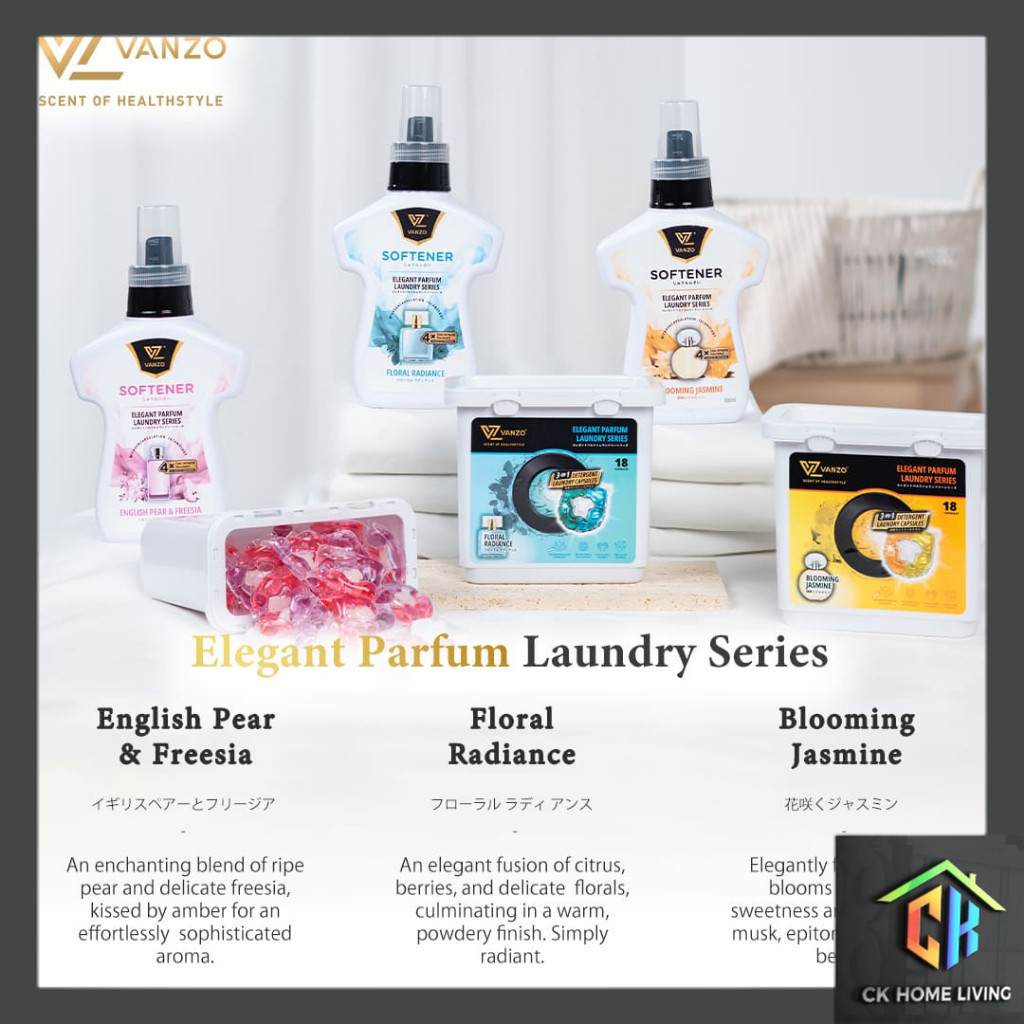 VANZO Elegant Parfum Laundry Series Fabric Softeners Floral Radiance ...