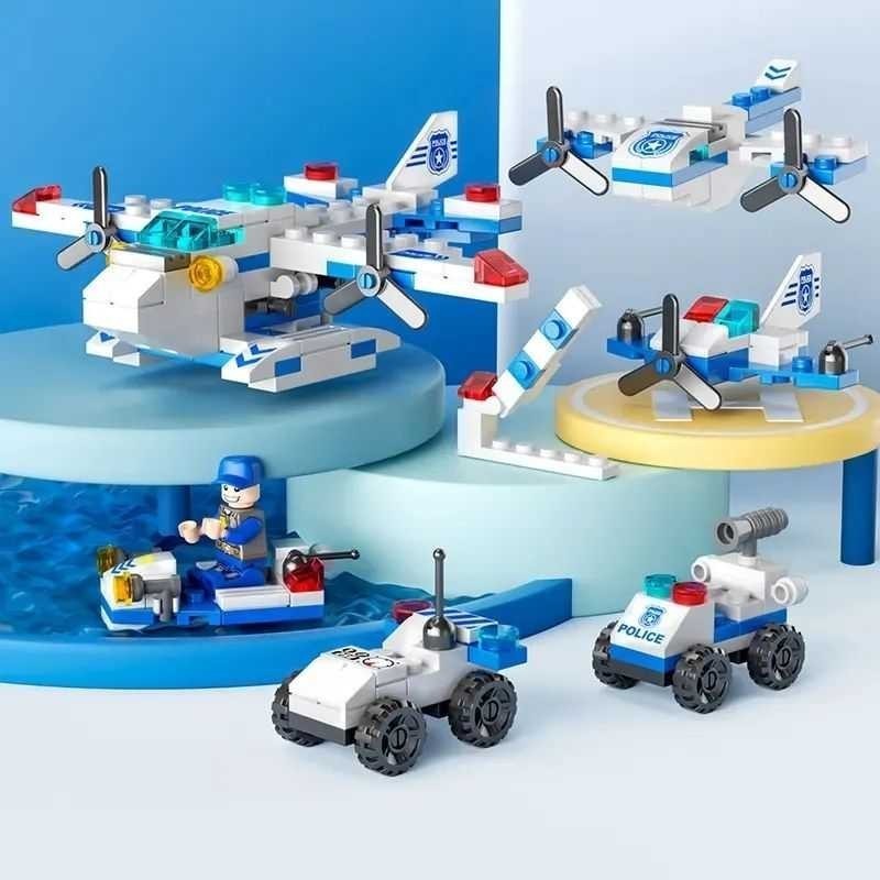 LELE BROTHER Police Plane Building Blocks Toy 6 in 1 LEGO 137 Bricks ...