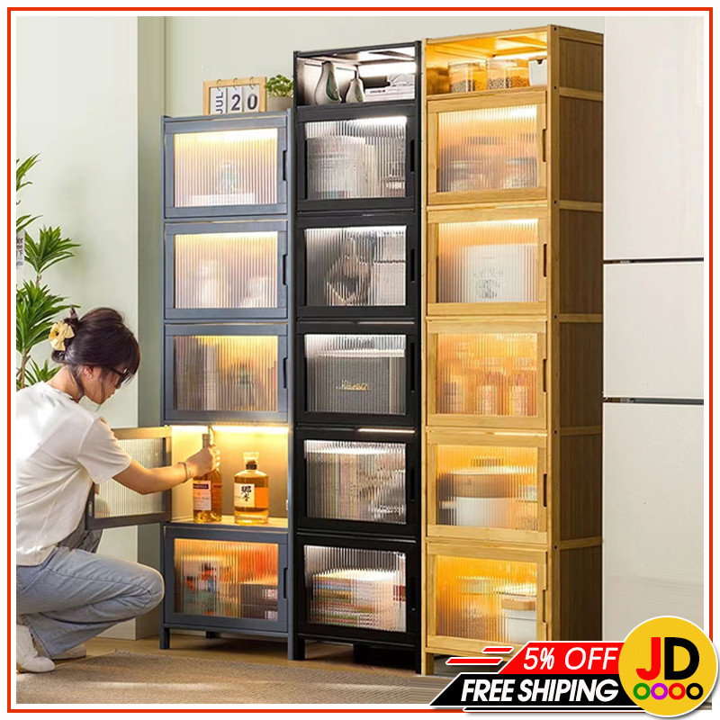 Transparent Kitchen Cabinet Sideboard Cabinet with Door Home Slim ...