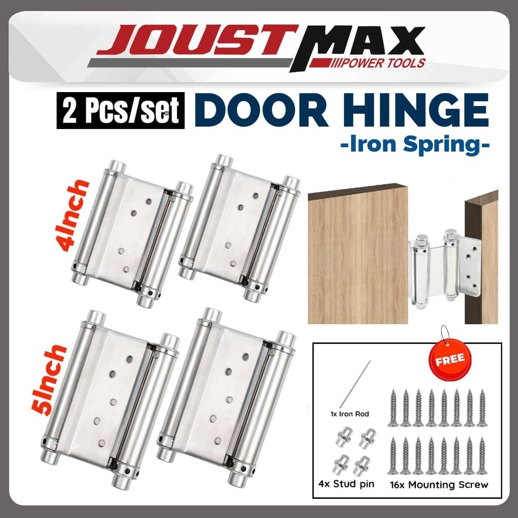 2PCS 4'' 5" Double Iron Spring Hinges Heavy Duty Double Action Door ...