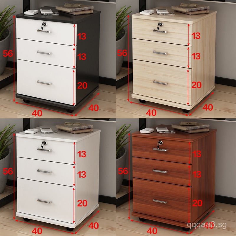 Office File Cabinet Small Station Cabinet Three-Drawer Cabinet under ...