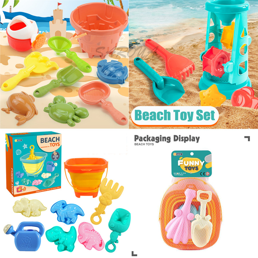 Foldable Beach Bucket 4PCS Sand Castle Toys Funny and Creative Kids Toy ...