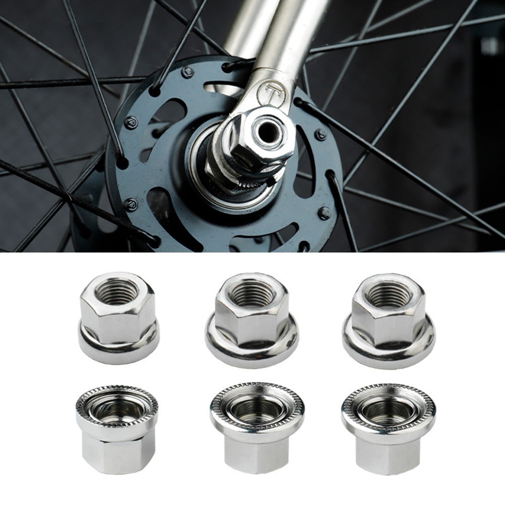 FSFO_2pcs M9/10 Bike Bicycles Track Wheel Nuts Wheels Hub Axle ...