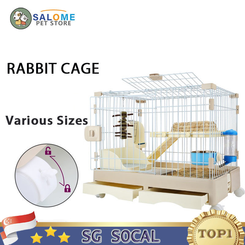 Salome Rabbit Cage Cat Cage Drawer House Rabbit Type Large Space Extra ...