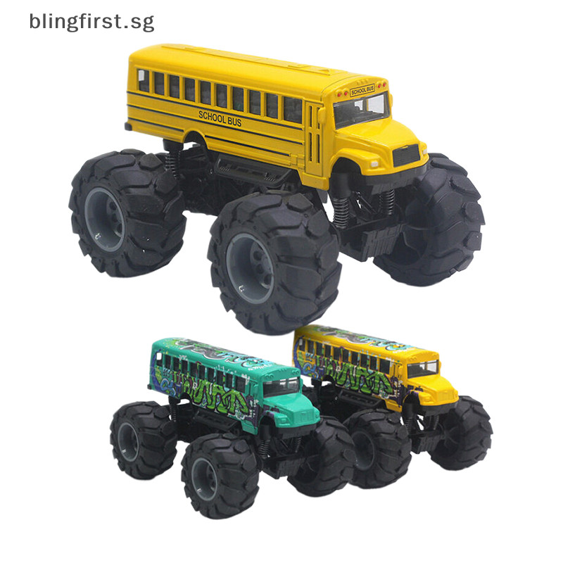 [Blingfirst] Alloy Monster School Bus Pull Back Model Boy Toys Bus Car ...