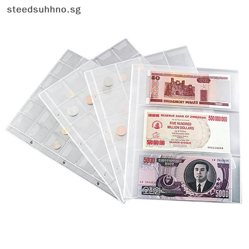 STE 1 Album Pages 3 Pockets Money Bill Note Currency Holder PVC ...