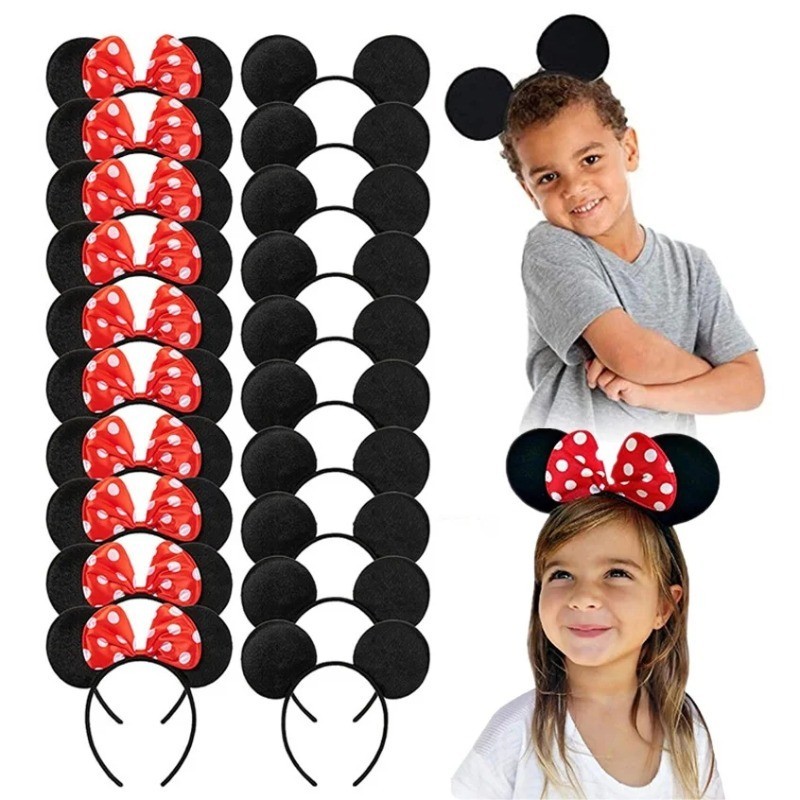 Mickey Minnie Mouse Ears Bow Headbands Hair Band Adults and Children ...