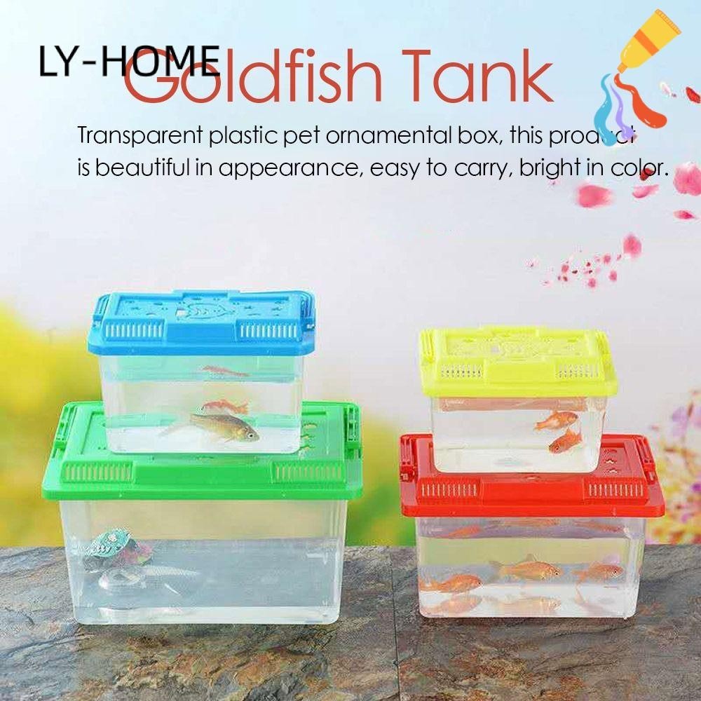 LY Plastic Pet Products Transparen Turtle Tank Goldfish Tank Portable ...