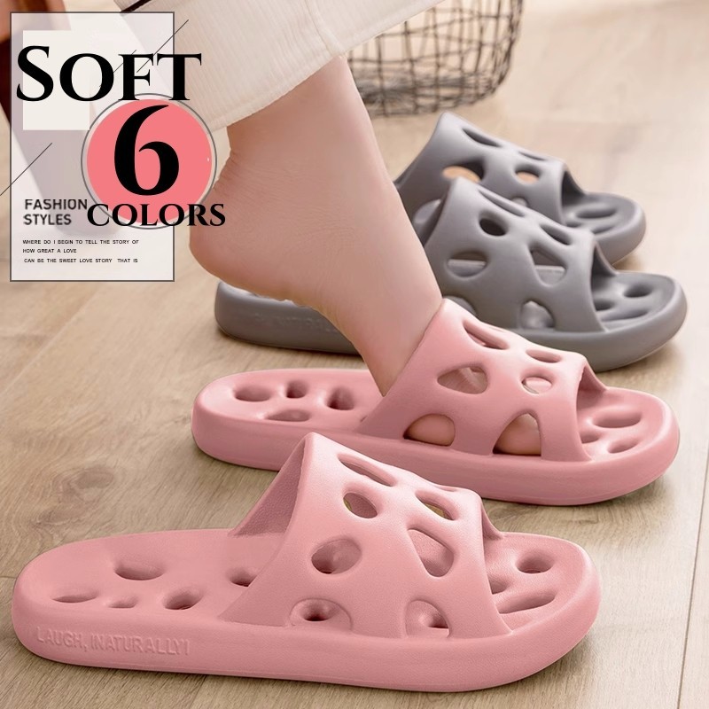 Women Bathroom House Slippers Light Weight Water Leaky Beach Flip Flop ...
