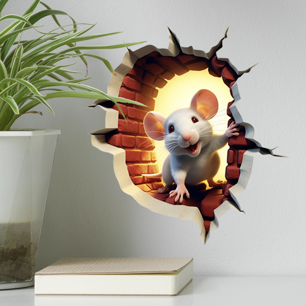 Cute Cartoon Little Mouse Hole Stickers，3D Diy Wallpapers - For Kid ...