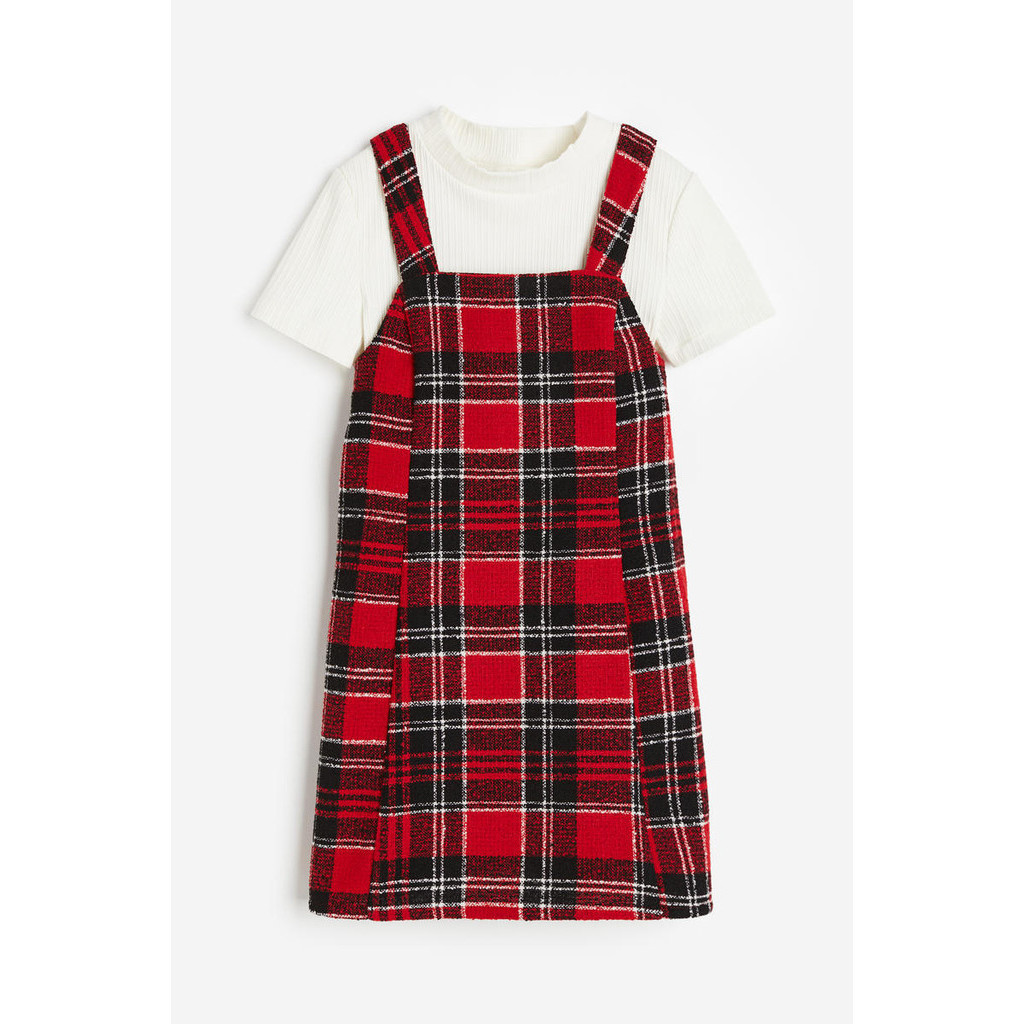H&M - 2-piece pinafore dress set (Kids) | Shopee Singapore