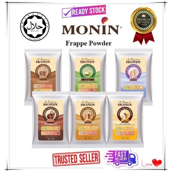 Monin Frappe Base Powder 1kg Vanilla Yogurt Chocolate Mocha Matcha ...