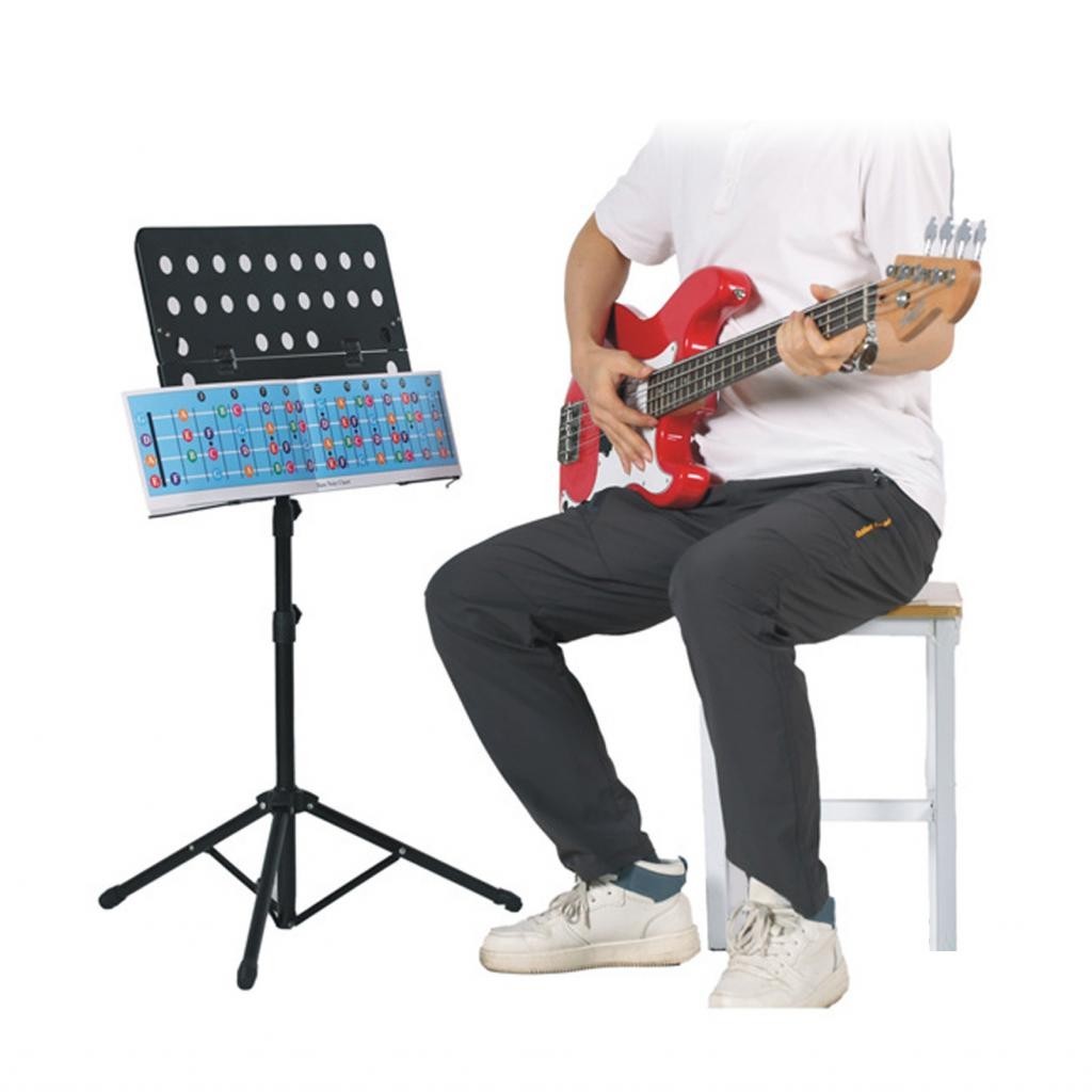 Mabao Bass Guitar Fretboard Note Chart Color Coded Scale for Acoustic ...